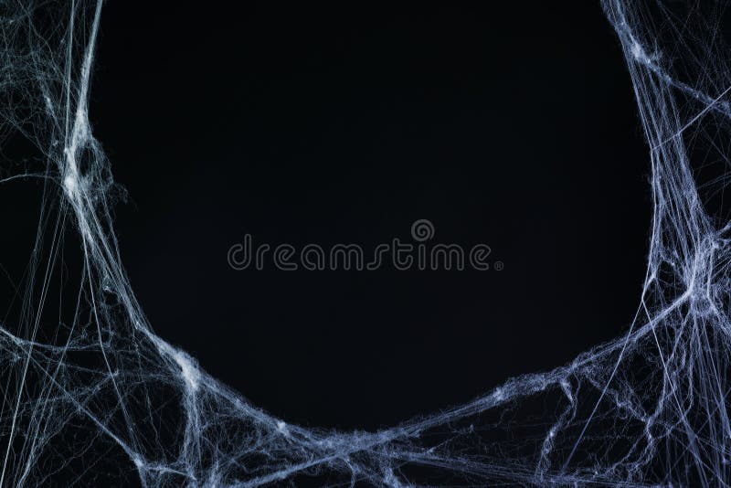 Cobweb Against Black Background Toned Gradient Blue Color Stock Photos ...