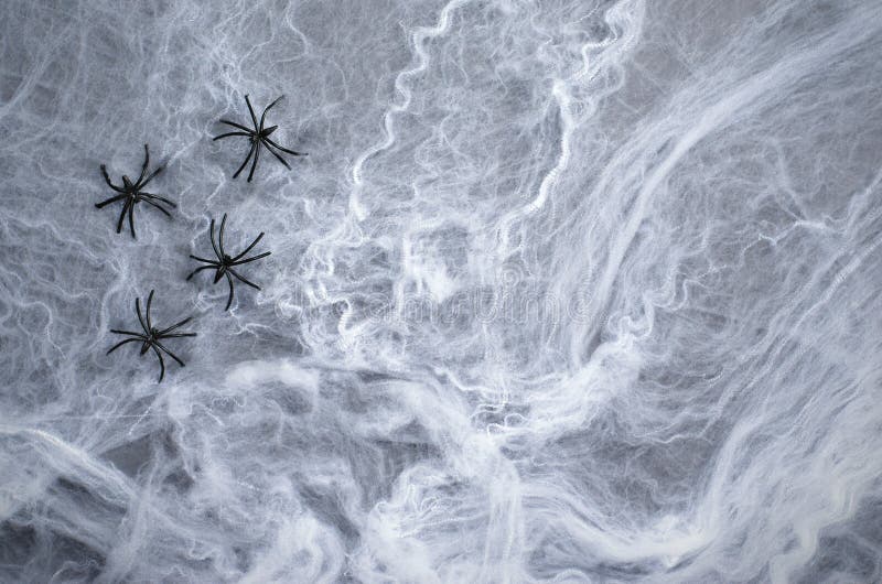 Cobweb with Black Spiders on Dark Cobweb Background, Halloween Symbol ...