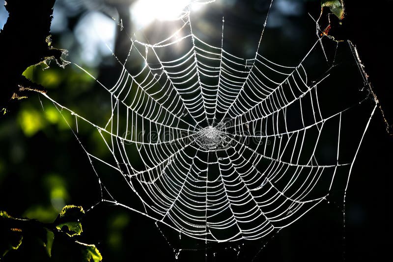 A Cobweb Captured Using High Dynamic Range Hdr Photography Which Stock ...