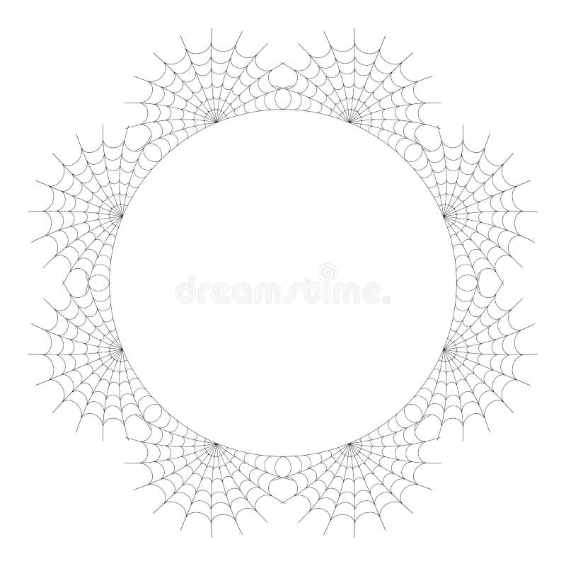 Cobweb Frame. Halloween Spider Web Round Border. Vector Illustration ...