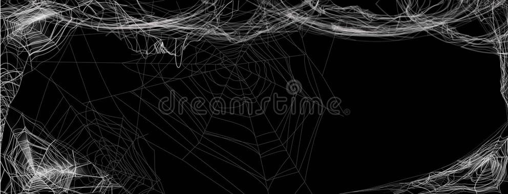Cobweb on Dark Background, Tangled Thread Hanging, Halloween, Horror ...