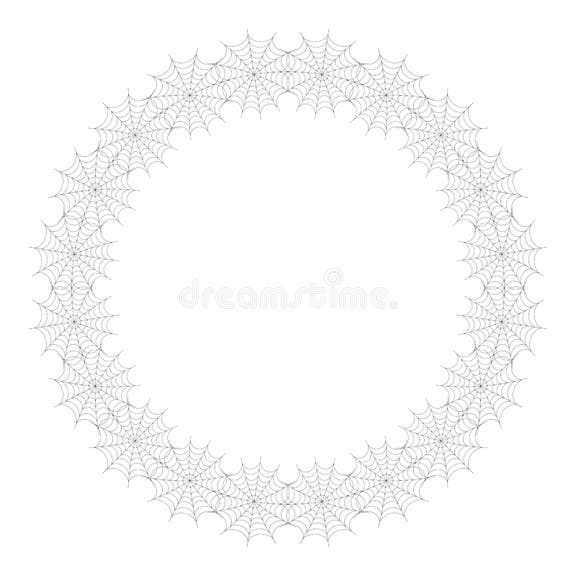 Cobweb Frame. Halloween Spider Web Round Border. Vector Illustration ...