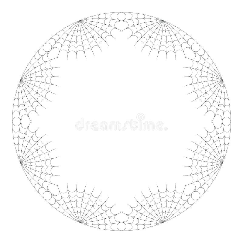 Cobweb Frame. Halloween Spider Web Round Border. Vector Illustration ...
