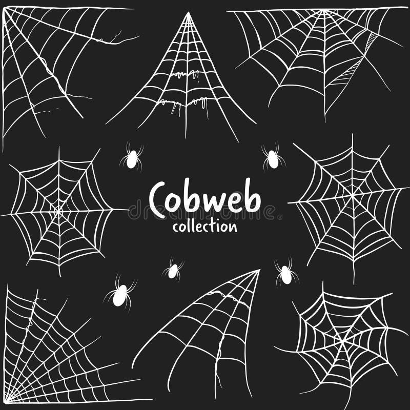 Cobweb Horizontal Banner Illustration in Flat Design Style Stock Vector ...