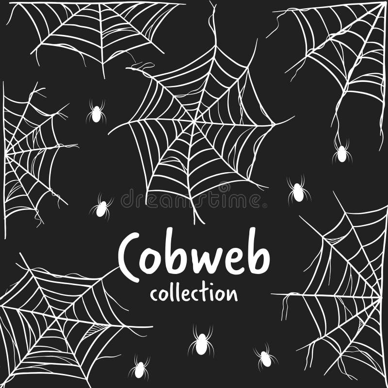Cobweb Horizontal Banner Illustration in Flat Design Style Stock Vector ...