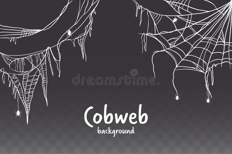 Cobweb Horizontal Banner Illustration in Flat Design Style Stock Vector ...