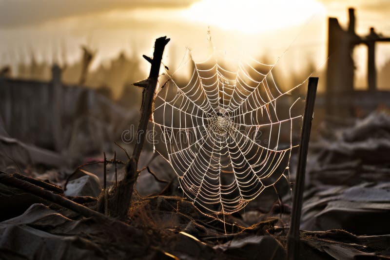 Cobweb and Post Apocalyptic Use a Cobweb To Depict a World after Stock ...