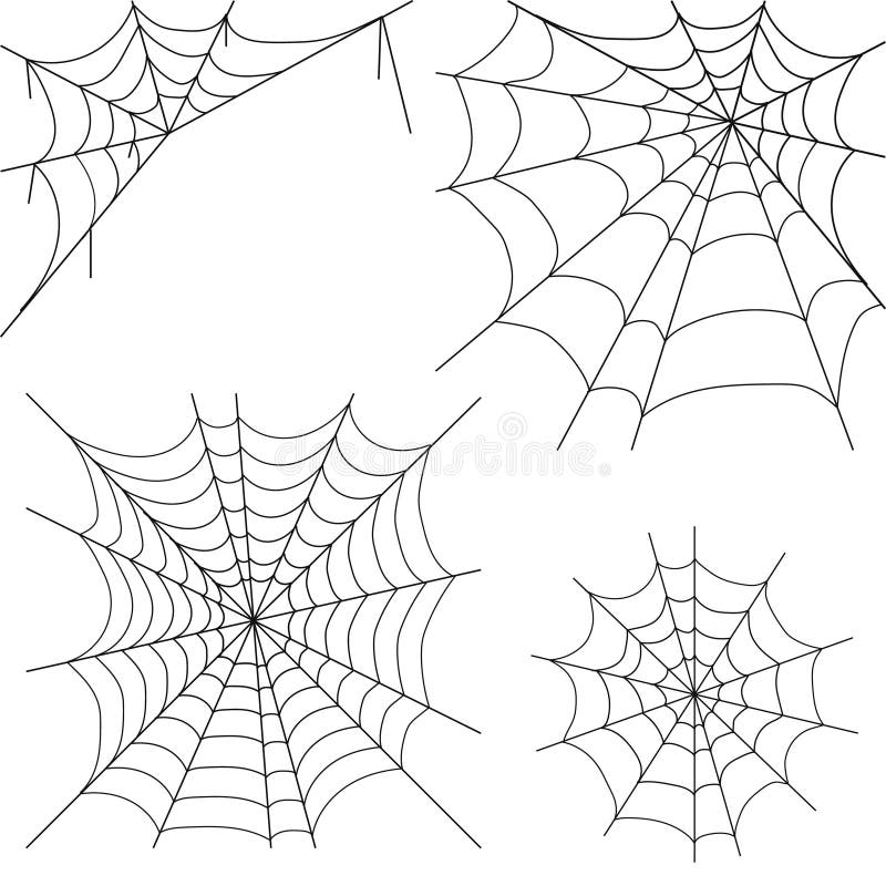 Cobweb, Realistic Web Woven by a Spider on a White Background. Vector ...