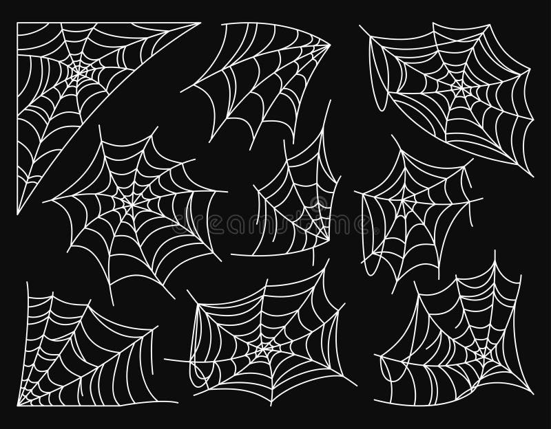 Cobweb Spider Halloween Web Black Set Scary Vector Stock Vector ... Cobweb Spider Halloween Web Black Set Scary Vector Stock Vector ...