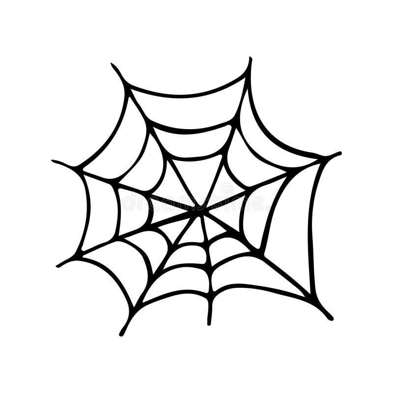 Cobweb. Spider Web Doodle Icon for Halloween. Spider Product Hand ...