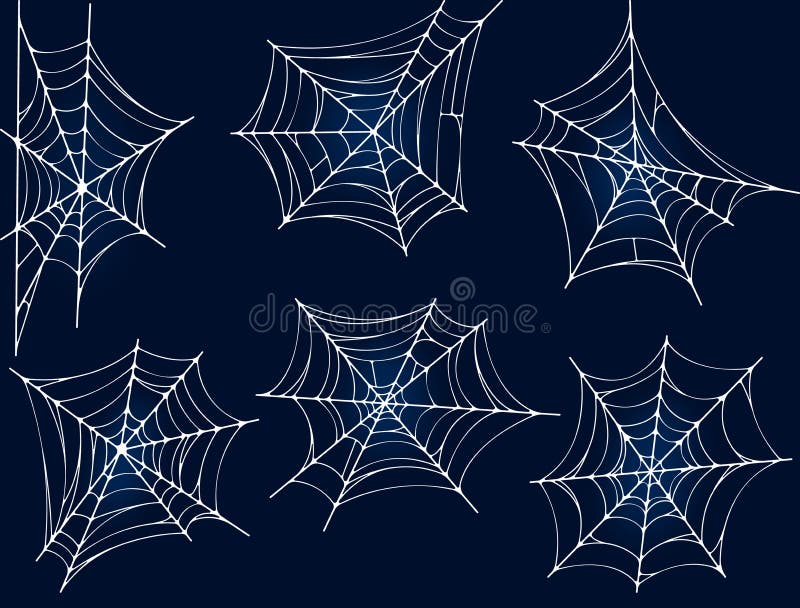 Cobweb or Spiderweb Vector Set. Linear Icons Stock Vector ...