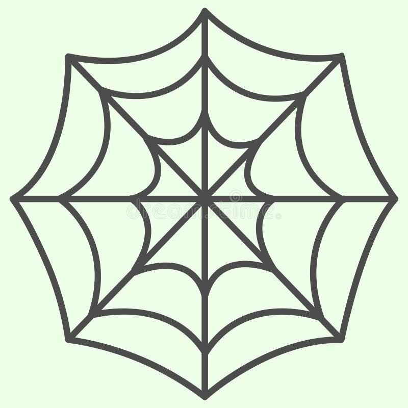 Spider Net Thin Line Icon. Spider Web Vector Illustration Isolated on ...