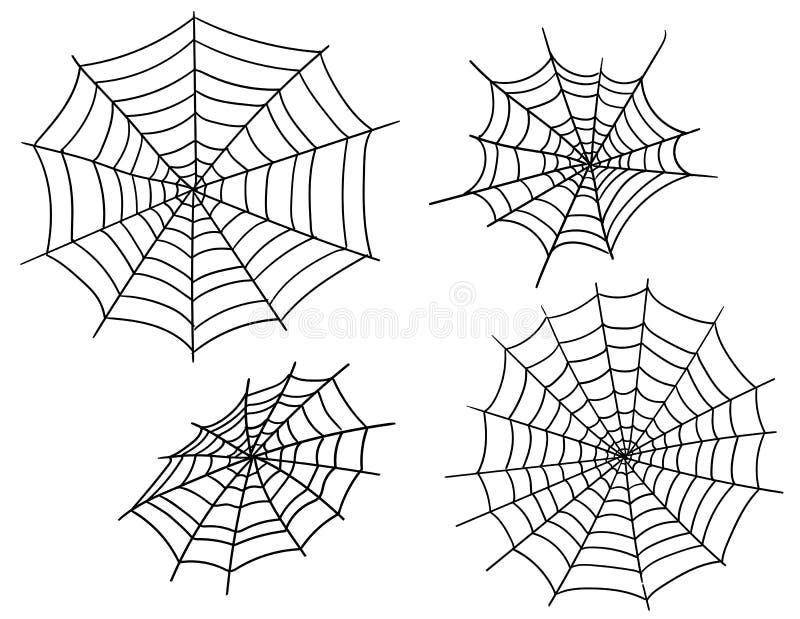 Cobweb on the Wall, Outline Vector Stock Vector - Illustration of ...