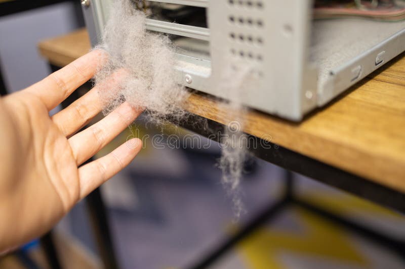 Technician Repairing a Broken Computer in a Workshop, Close-up Stock ...