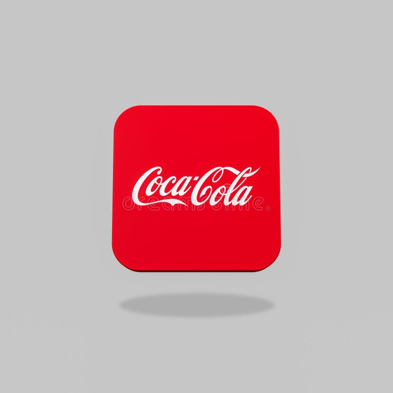 Coca-Cola App Icon on Flat Gray Background Editorial Photo ...