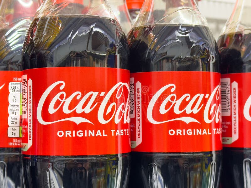 Coca-cola Bottles with Red Label and Nutrition Information Displayed ...