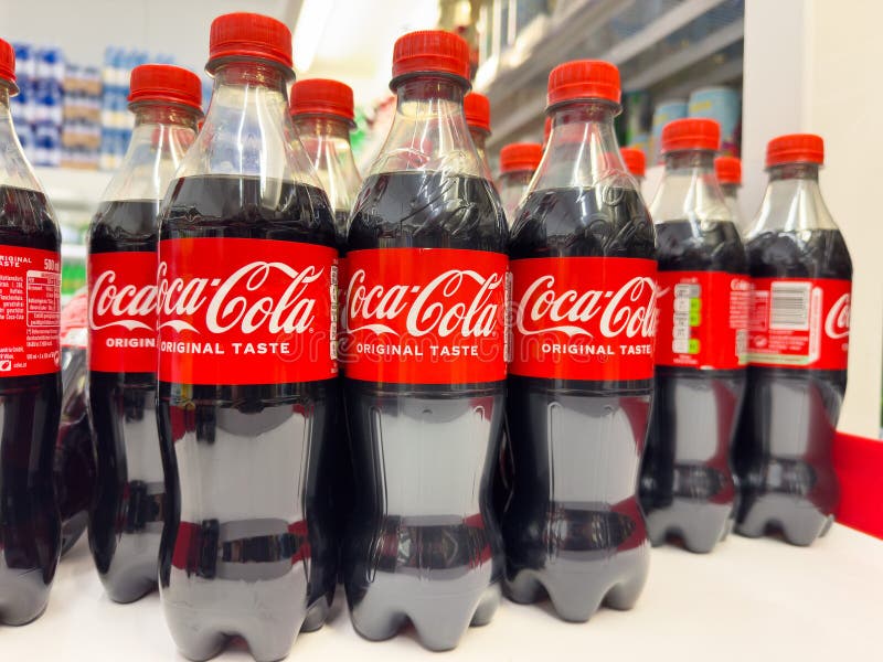 Coca-cola Bottles on Store Shelf Editorial Stock Image - Image of ...