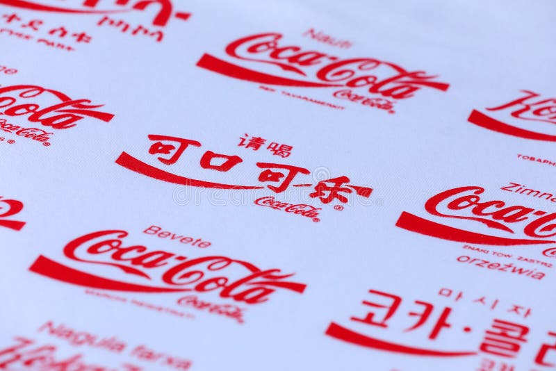 Coca Cola Brand Written in Different Languages Characters Editorial ...