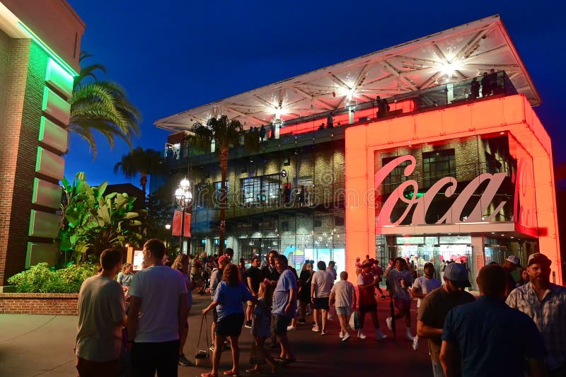 Coca-Cola Building at Disney Springs, Night Time. Editorial Photography ...