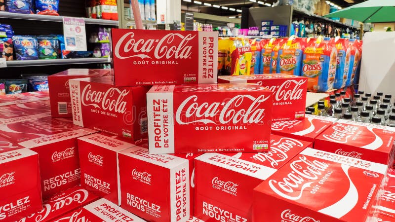 Coca Cola Can Cardboard Box Display Editorial Photography - Image of ...