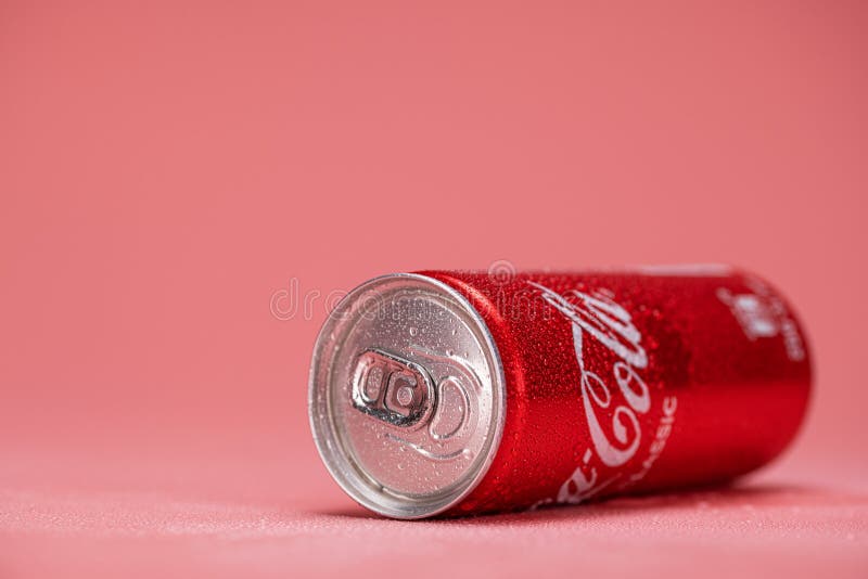 Coca Cola Can on Pink Background Editorial Photography - Image of ...