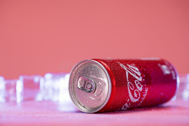 Coca Cola Can on Pink Background Editorial Photography - Image of ...