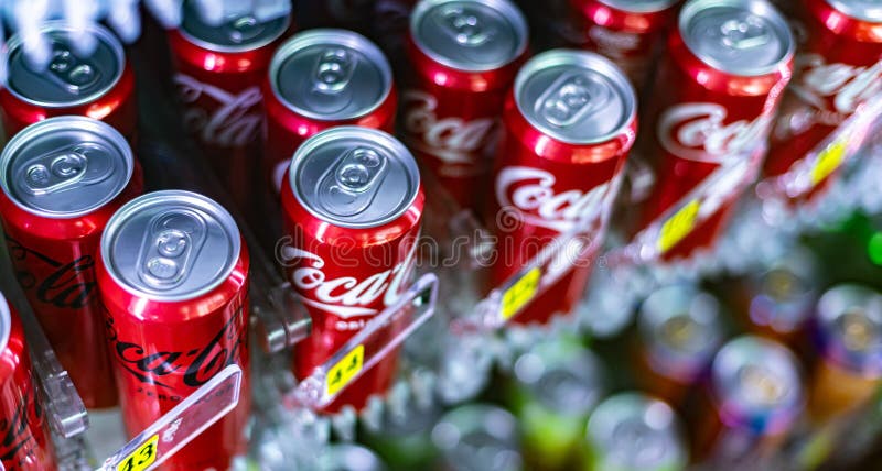 Coca-Cola Cans Displayed in a Vending Machine Editorial Photo - Image ...