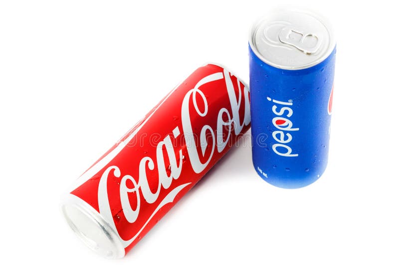 Coca-Cola En Pepsi-blikken Op Witte Achtergrond Redactionele Fotografie ...