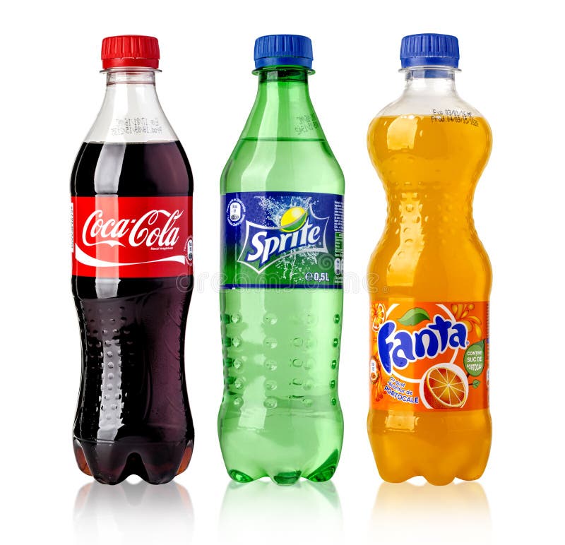 Coca - Cola, Fanta Och Sprite Flaskor Redaktionell Foto - Bild av ...