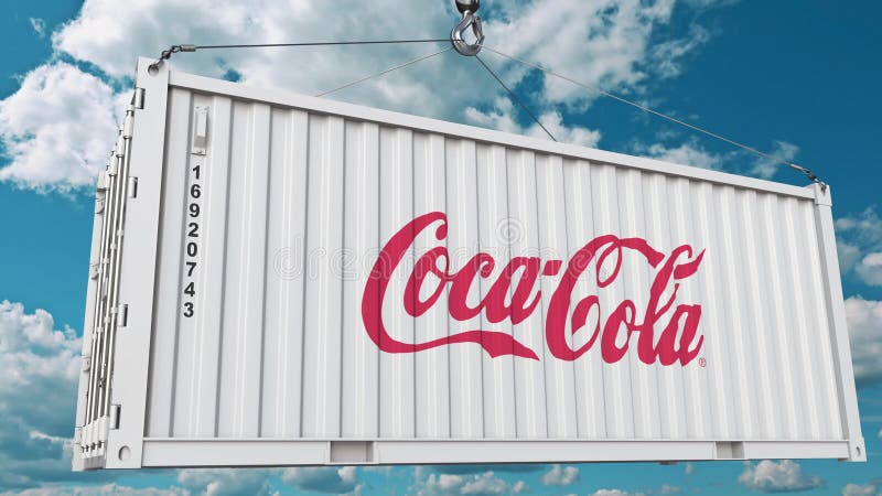 Coca-Cola Logo on a Container. Editorial Animation Stock Footage ...