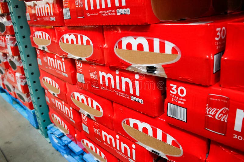 Coca-Cola Mini Soda Cans at Store Editorial Image - Image of lime ...