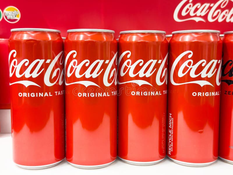 Coca-cola Original Taste Cans on Display in Store Editorial Image ...