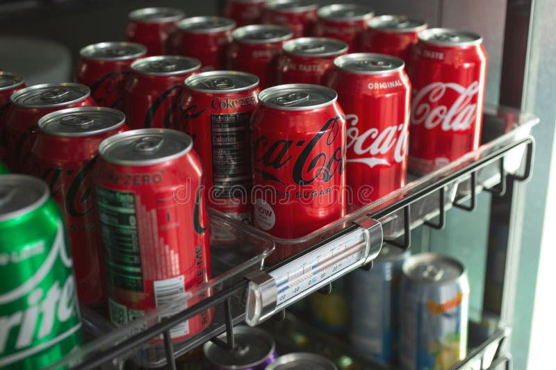 Coca-Cola Soda Cans in Fridge, Coke Zero Editorial Image - Image of ...