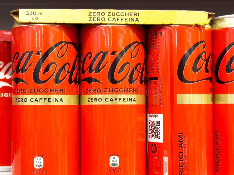 Coca-cola Zero Sugar Zero Caffeine Cans on Store Shelf Editorial Photo ...