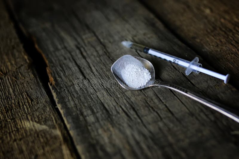 Cocain drug syringe spoon stock photo. Image of junk - 81124368