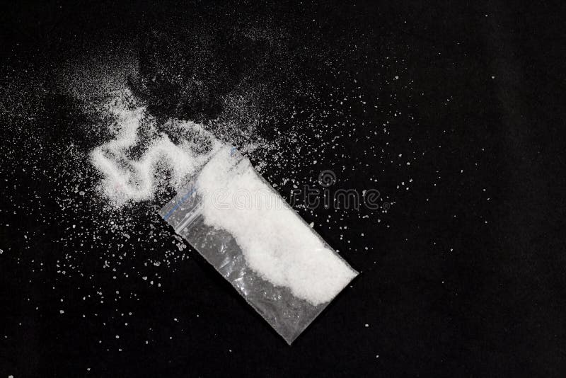 Cocaine On A Black Background Stock Photo - Image of cocaine, dust ...