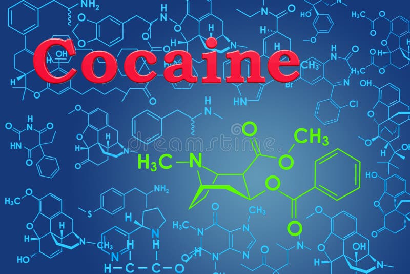 Cocaine. Chemical Formula, Molecular Structure. 3D Rendering Stock ...
