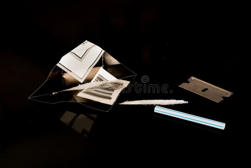 Cocaine line. stock image. Image of powder, razor, texture - 103624111
