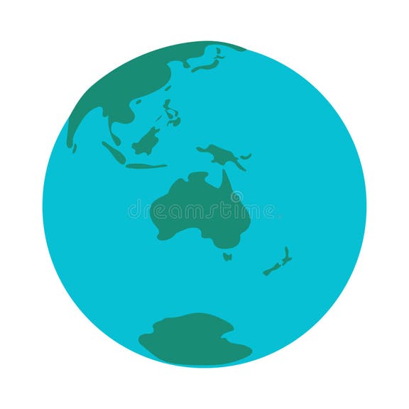 Globe Earth East Pacific Side Map Antarctica Asia Australia Japan ...