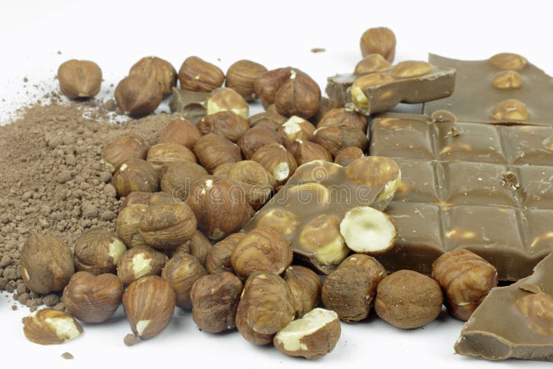 Cocao Instant Chocolate and Hazelnuts Stock Photo - Image of pastry ...