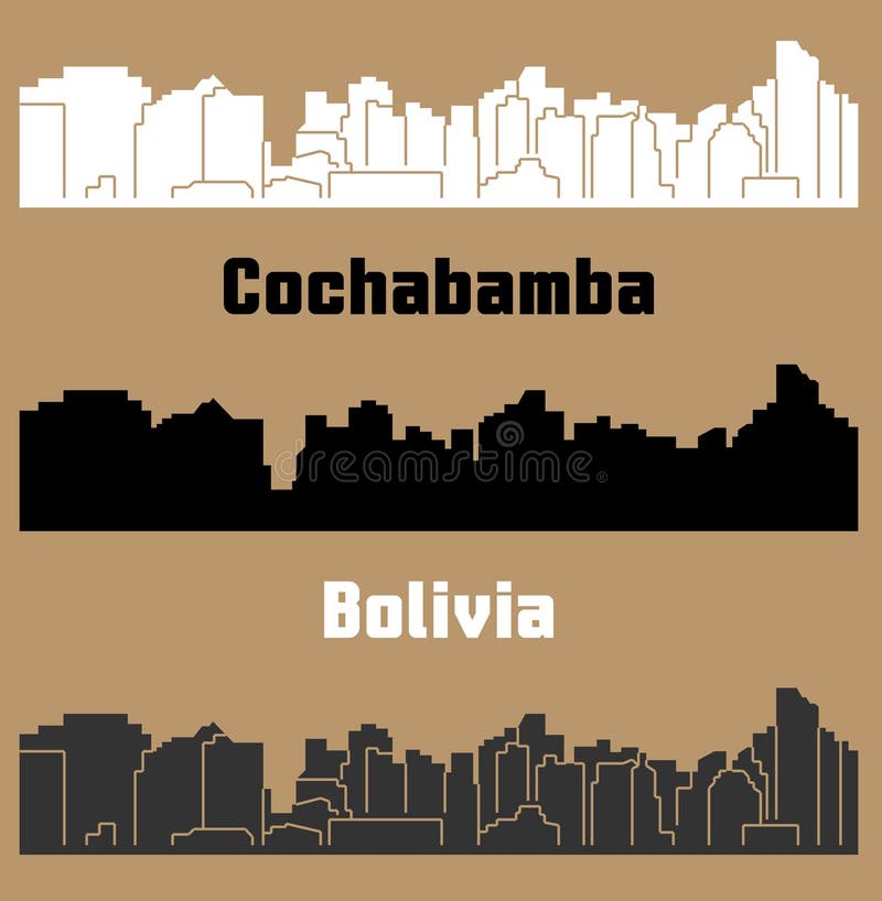 Cochabamba, Bolivia City Silhouette Stock Vector - Illustration of architecture, panorama: 299251151