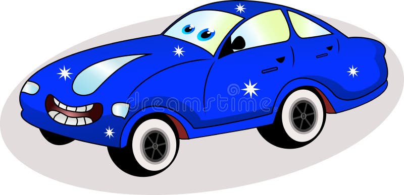 Coche Divertido Del Azul Del Deporte Ilustración del Vector ...