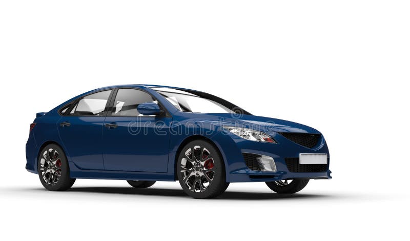 Coche azul marino stock de ilustración. Ilustración de parachoques ...
