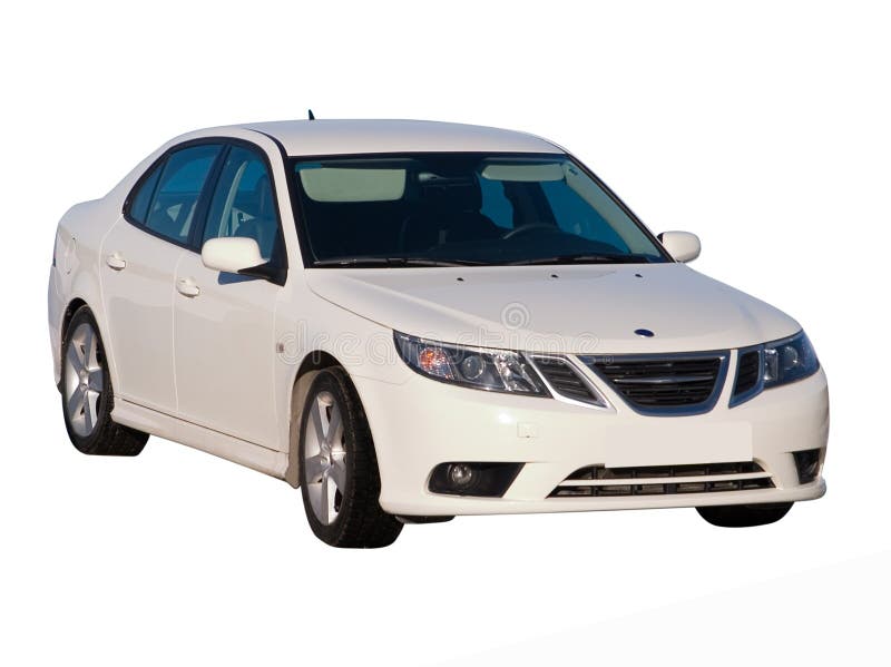 Coche blanco aislado imagen de archivo. Imagen de elegante - 8294773