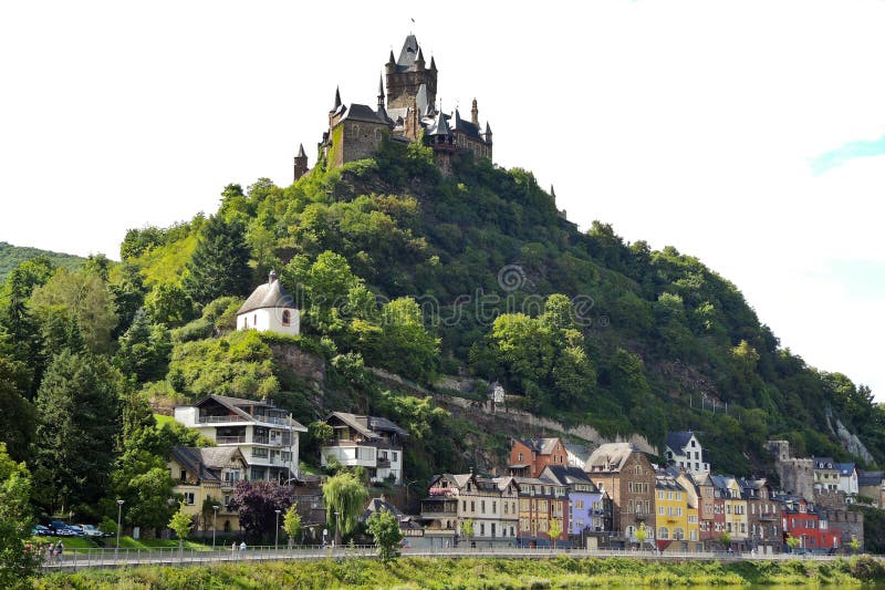 Cochem Imperial Castle Over Cochem Town, Germany Stock Image - Image of ...