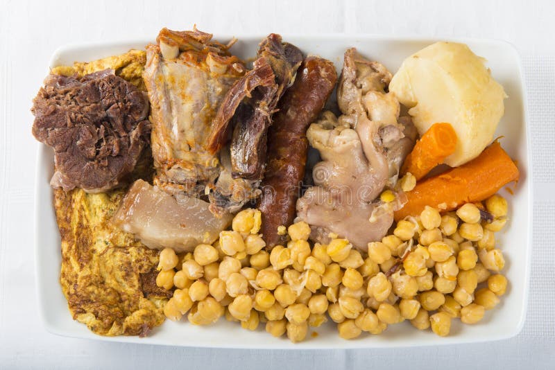 Cocido a Spanish Stew with Assortment of Meat and Chikpeas Stock Photo ...