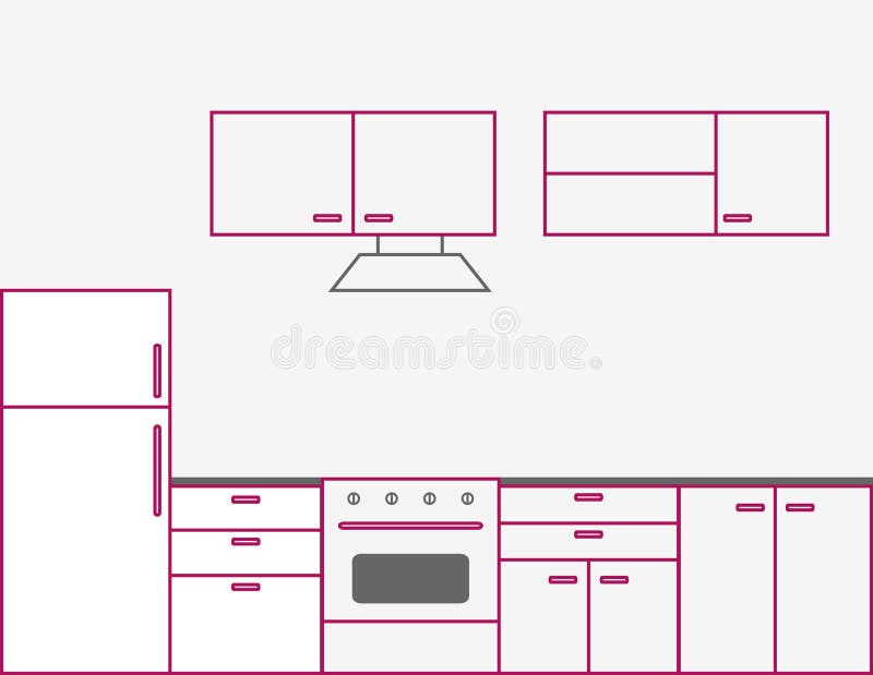Ejemplo De La Cocina Del Vector Ilustración del Vector - Ilustración de ...