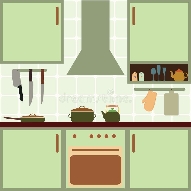 Cocina del vector ilustración del vector. Ilustración de sitio - 33390988