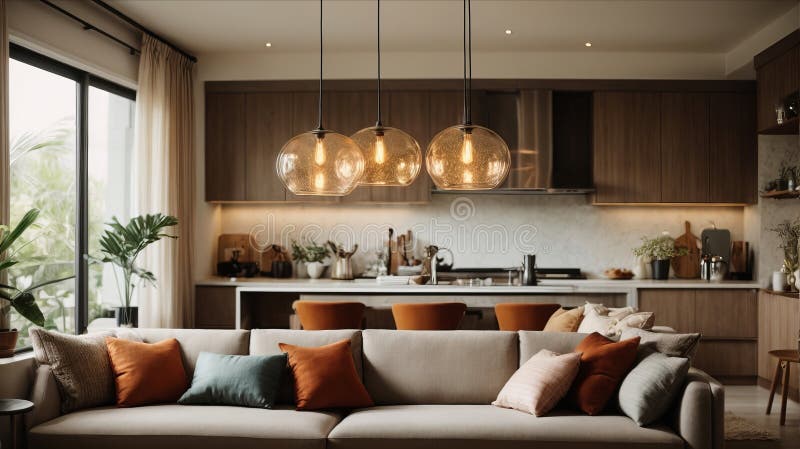 Cocina Rosa Cocina Moderna Interior Rosa Stock de ilustración ...