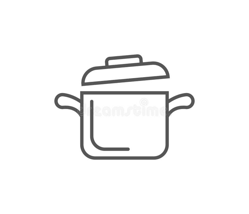 Cocinar El Icono Aislado Cazo En Estilo Linear Stock de ilustración ...